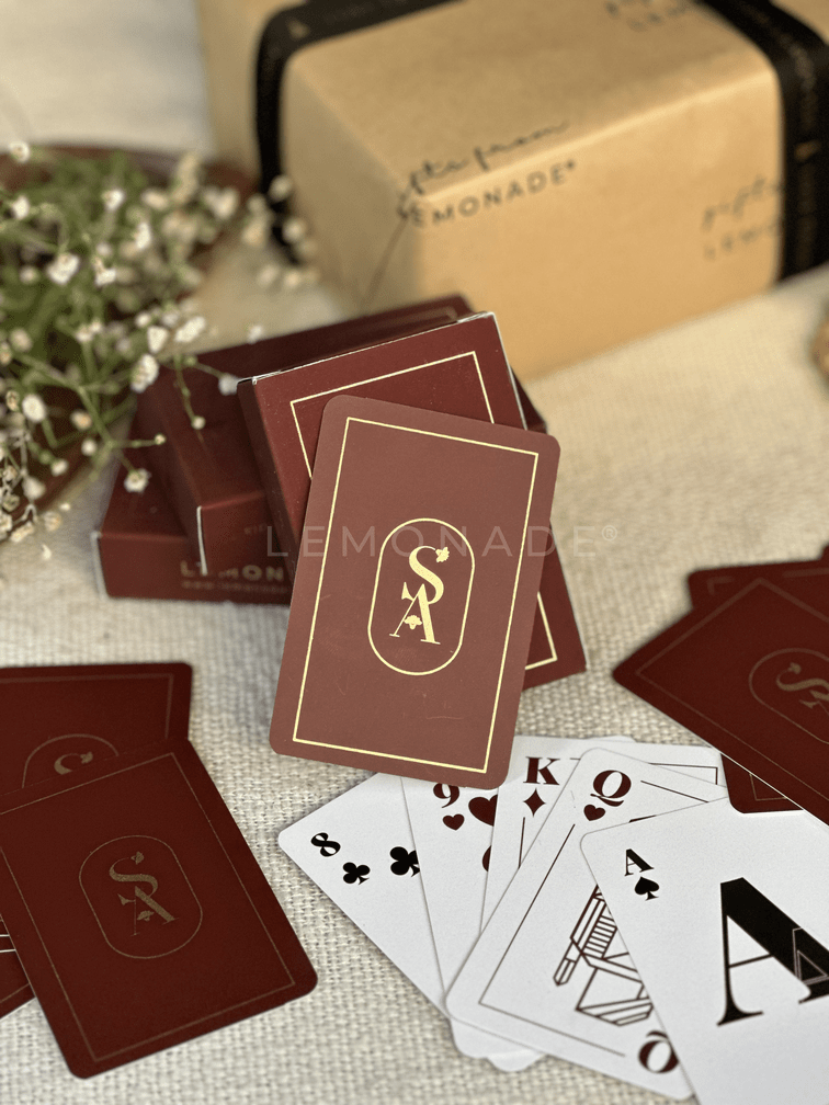 Personalized - Gold Printed - Playing Cards - Logo - Lemonade