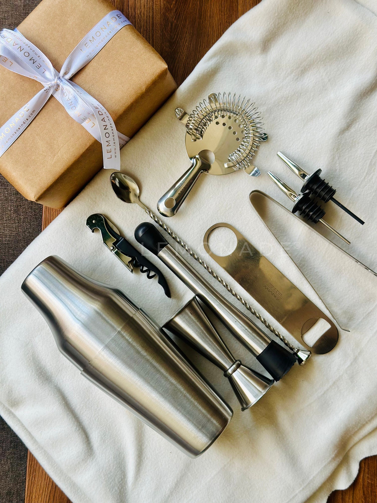 personalized bar set, bar set - Shades of Rose Gold - Lemonade